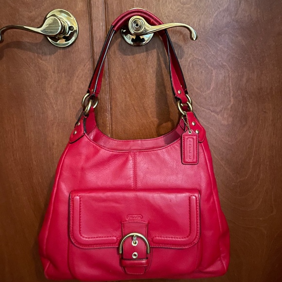 Coach | Bags | Coach Campbell Hobo Red Leather Purse | Poshmark
